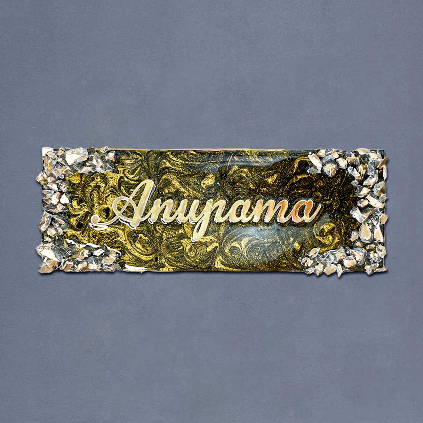 Buy Personalized Resin Gold Marble Theme Name Plate Online On Zwende