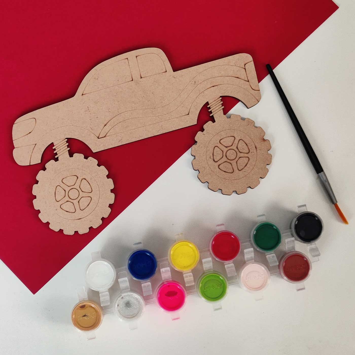 Buy Handmade Monster Truck Art Kit | Set of 2 Online On Zwende