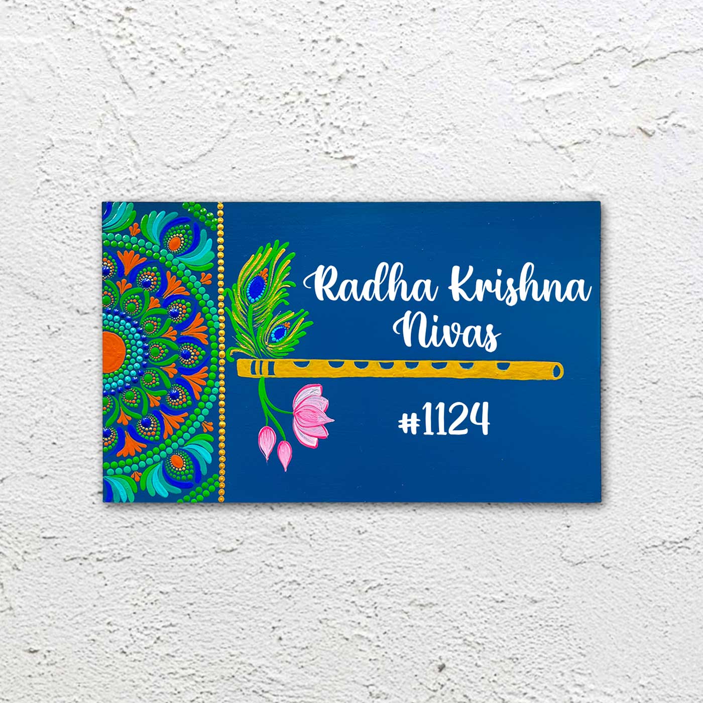 Buy Personalized Hand-Painted Rectangle Flute Theme MDF Wood Name Plate ...