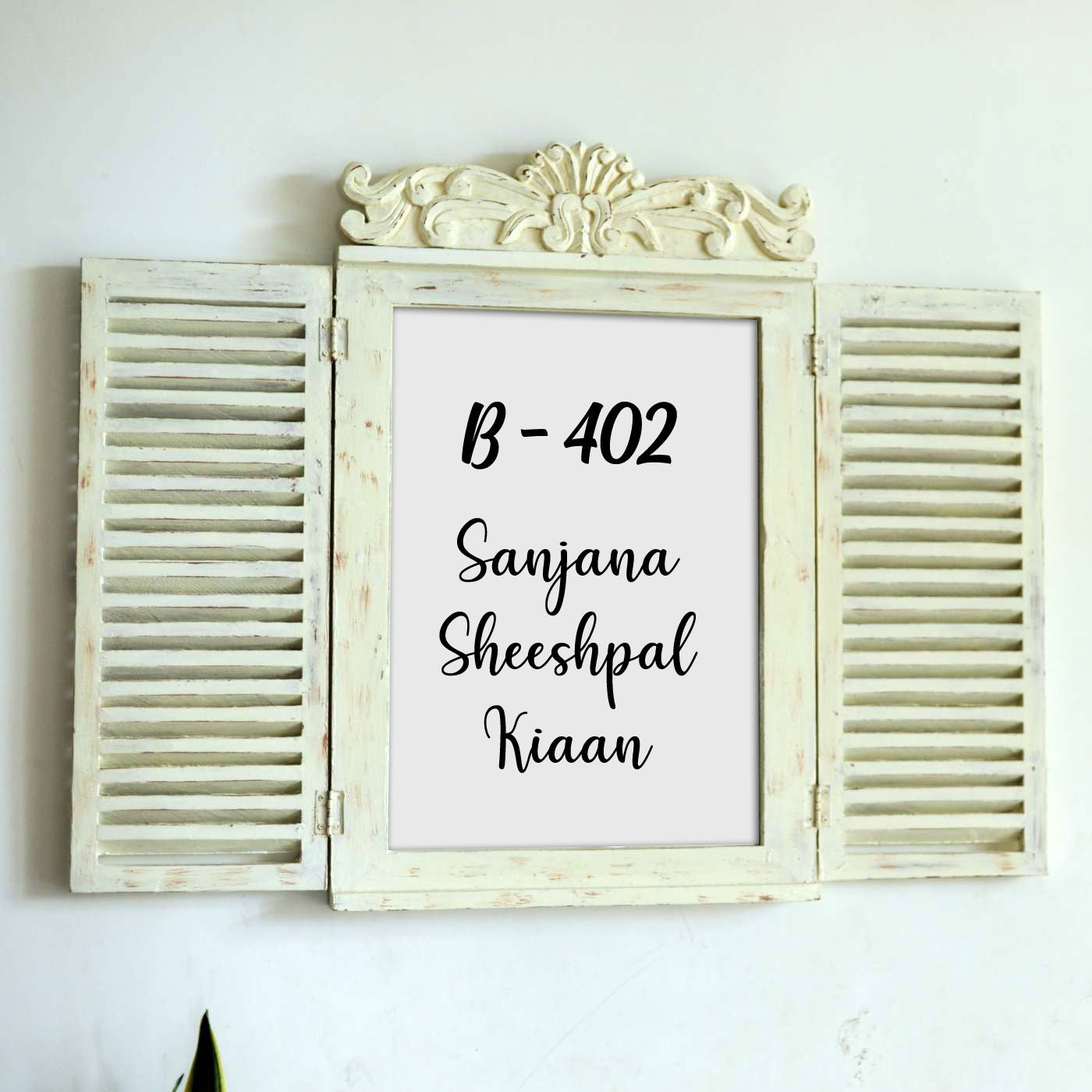 Buy Ornate Carved Window Personalised Distress Finish Pine Wood ...