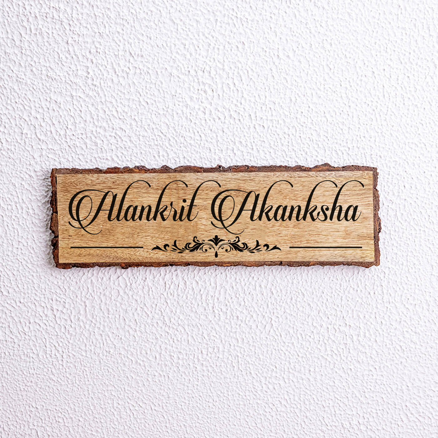 Buy Handcrafted Mango Wood Personalized Name Plate For Couples Online ...
