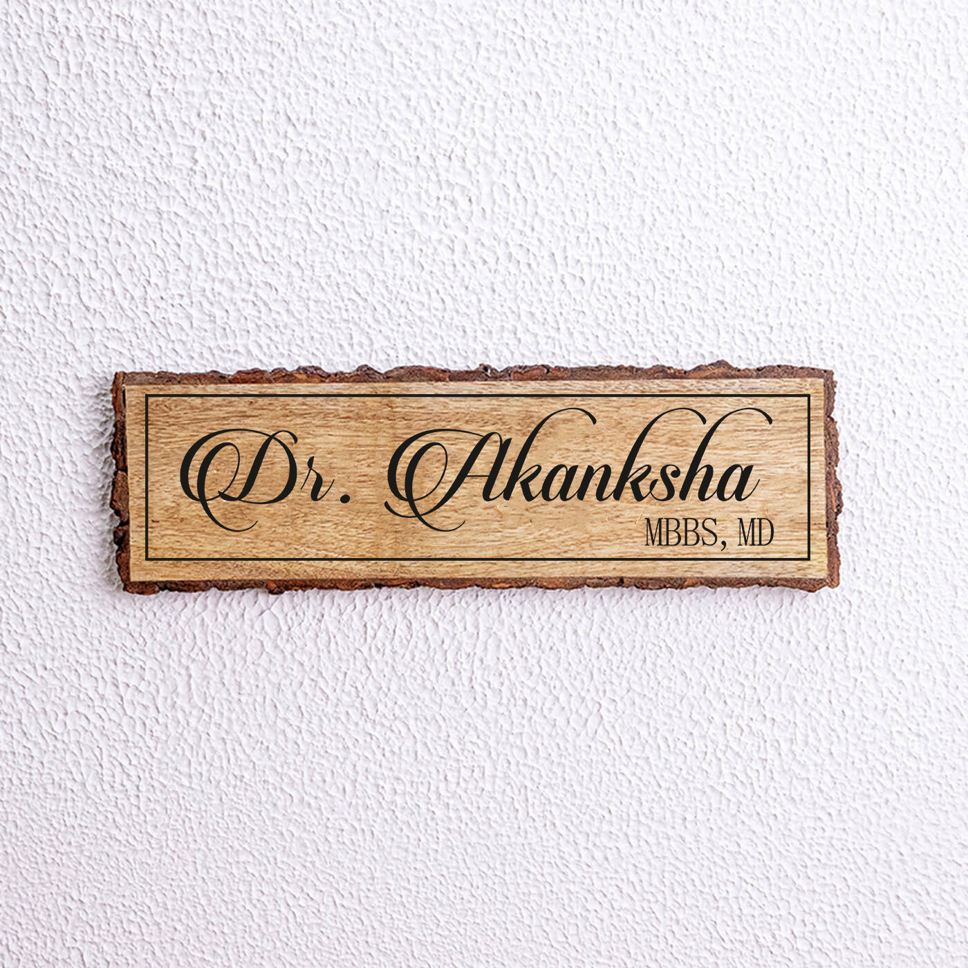 Buy Handcrafted Mango Wood Personalized Professional Name Plate for ...
