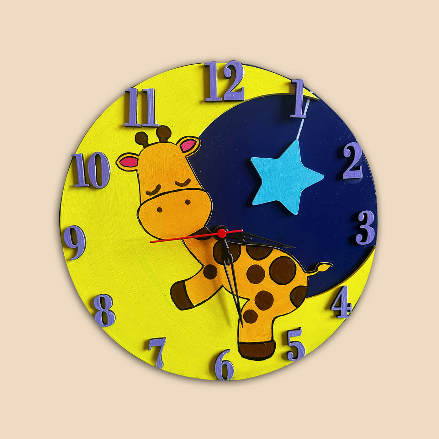 Buy Hand Painted Wall Clock For Kids Online On Zwende