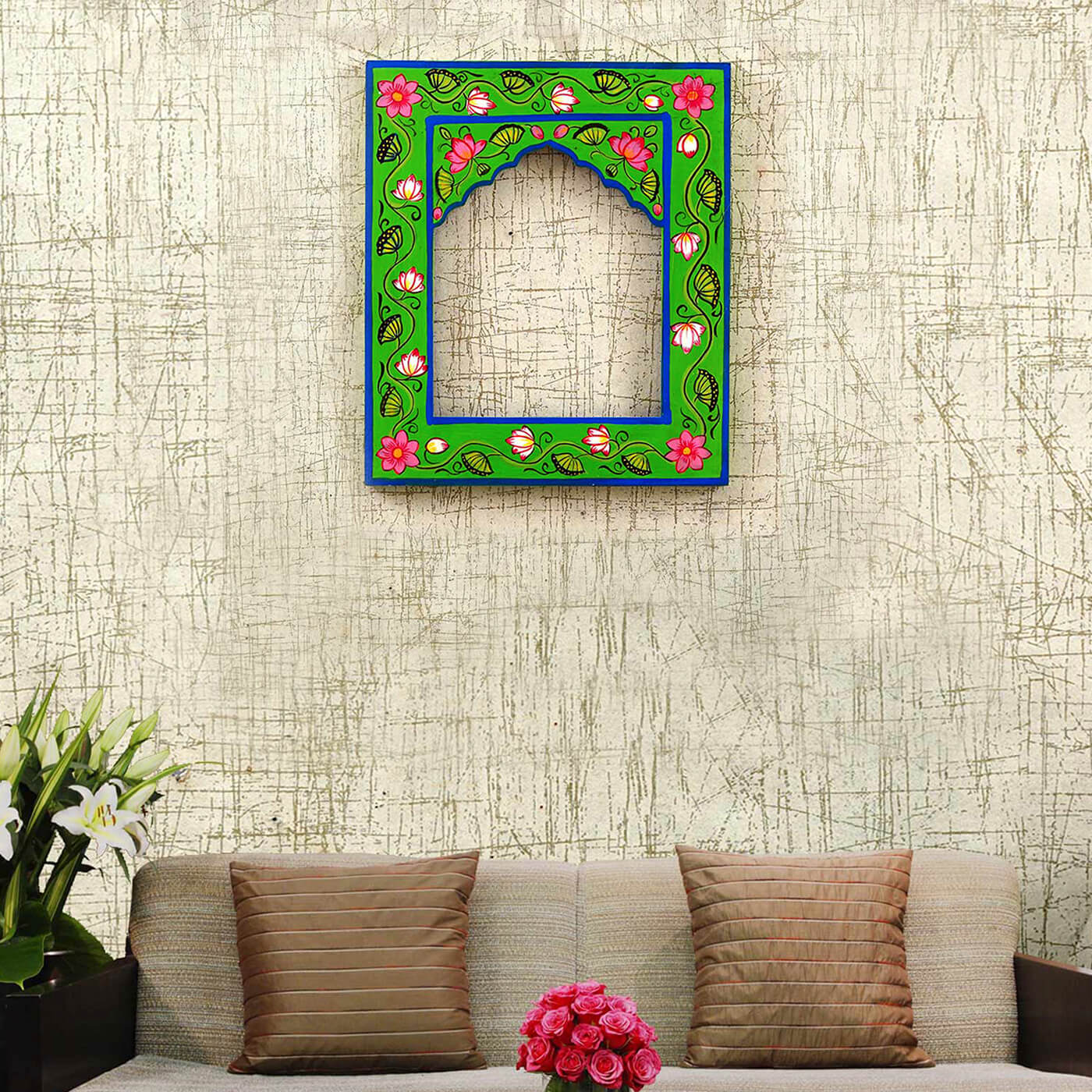 Buy Handpainted Rectangle MDF Frame Online On Zwende