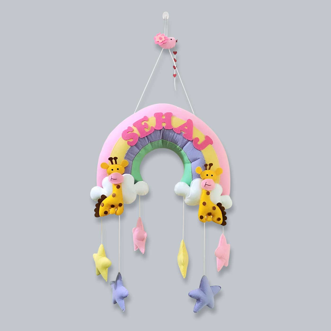 Buy Personalized Giraffe Theme Felt Kids Name Plate Online On Zwende