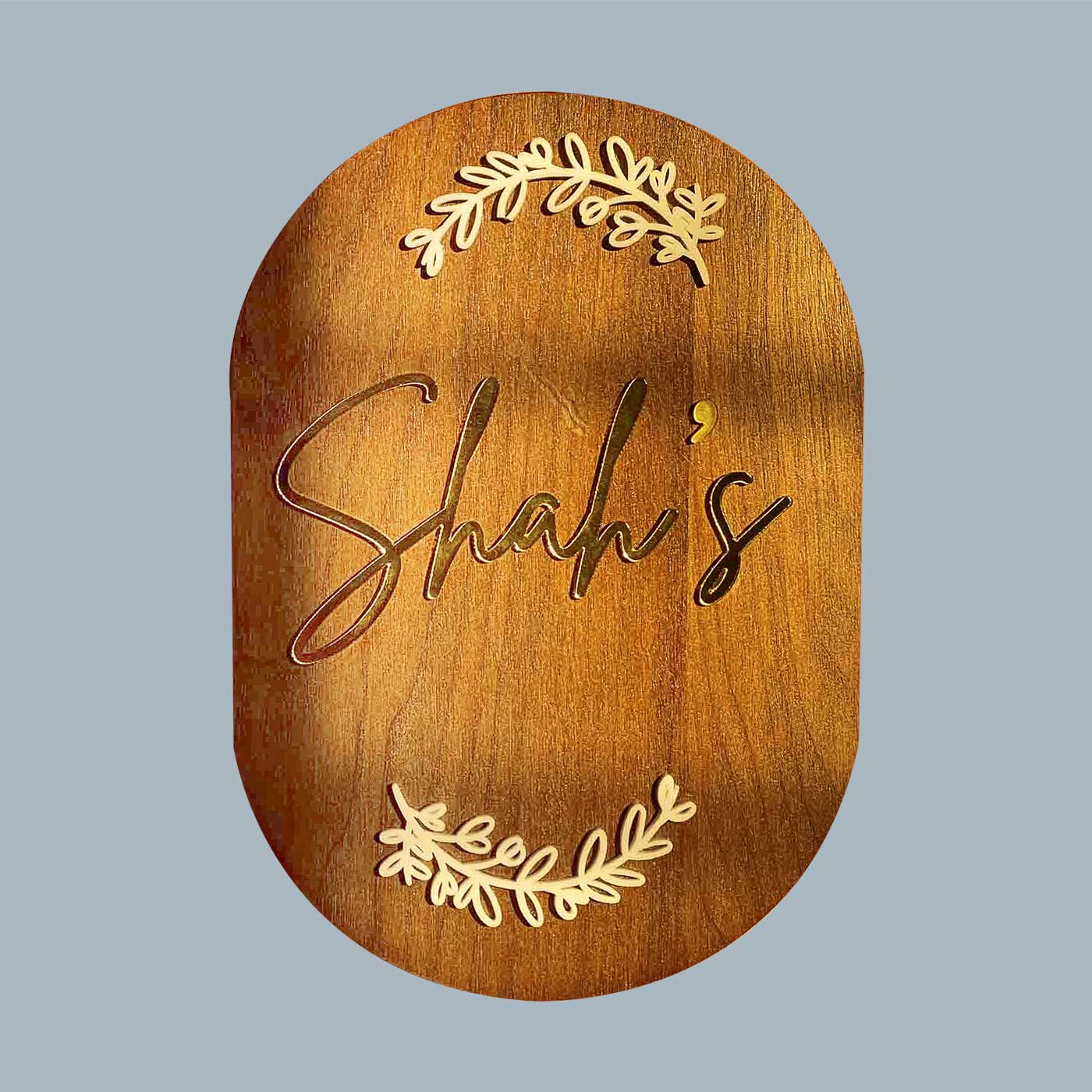 Buy Minimal Capsule Wooden Name Plate with 3D Letters Online On Zwende