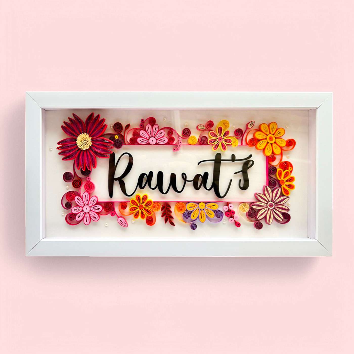 Buy Personalized Handmade Quilling Floral Theme Framed Name Plate ...
