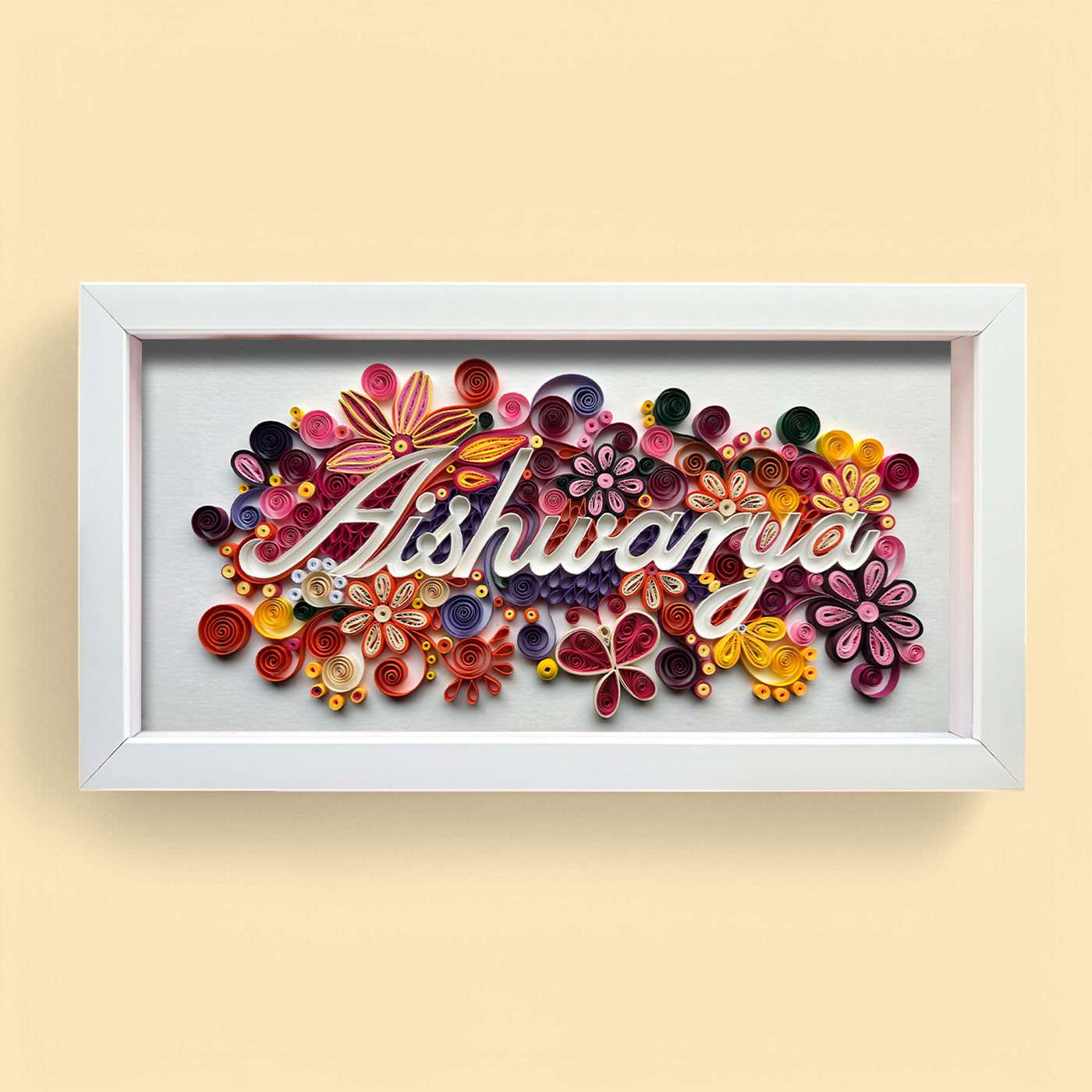 Buy Personalized Quilling Multicolour Floral Theme Framed Name Plate ...