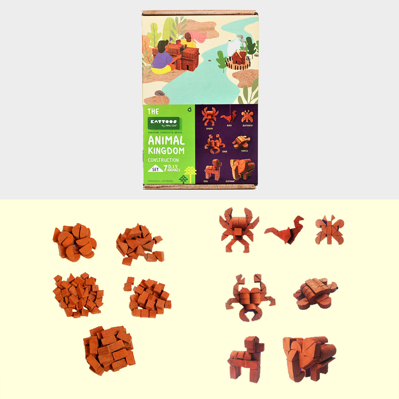Buy Terracotta Bricks DIY Construction Set | 7 Animals Online On Zwende