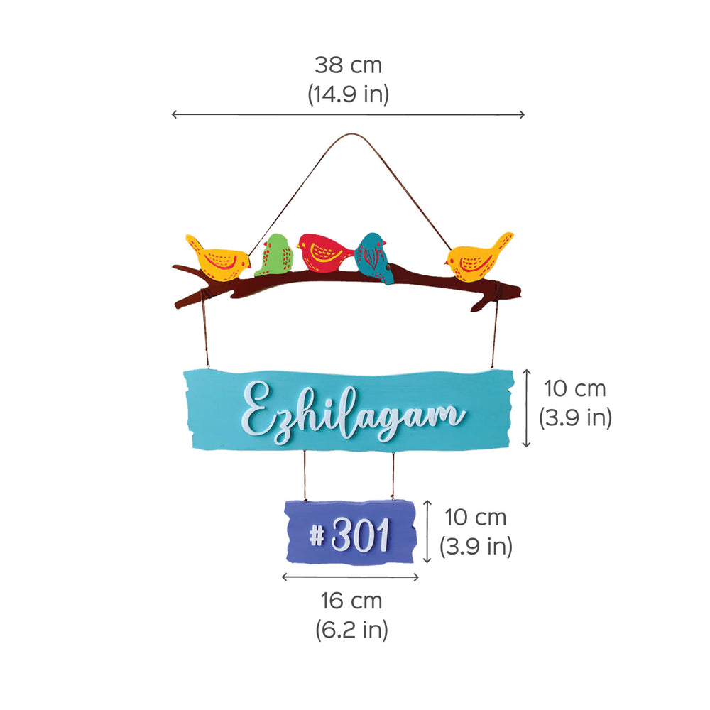 Sparrow Plank Name Plates - Wall & Door Designs For Home - Zwende