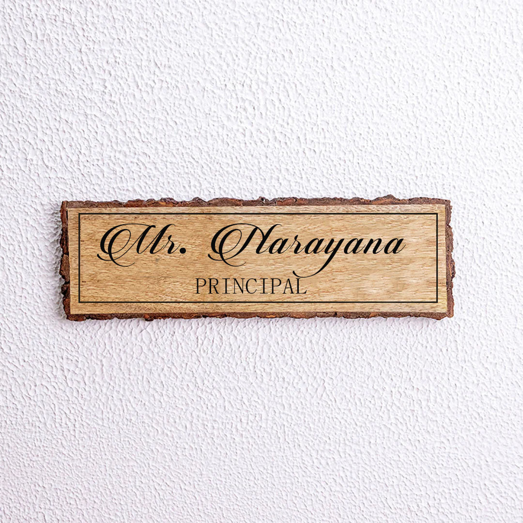 Buy Handcrafted Mango Wood Personalized Name Plate For Principal Online ...