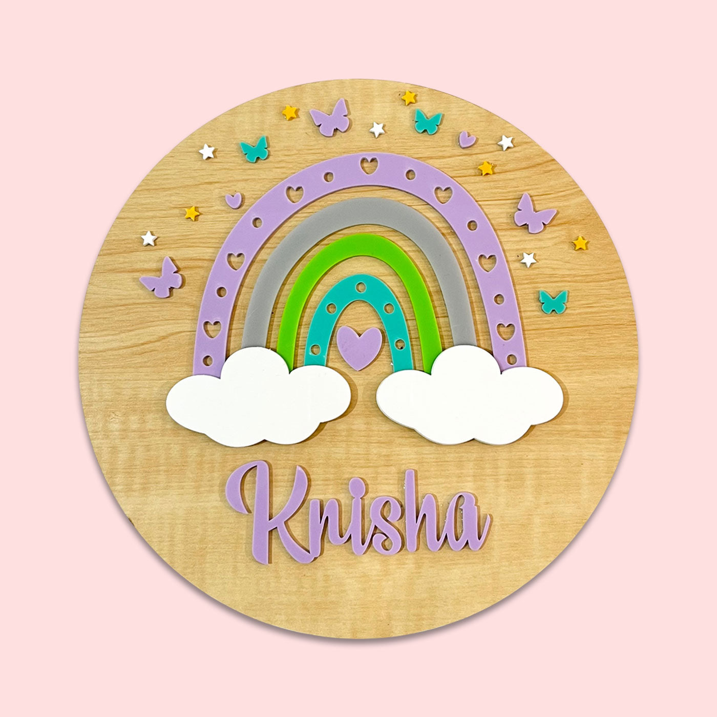 Buy Personalized Purple Rainbow Radiance Theme Acrylic Kids Name Plate ...