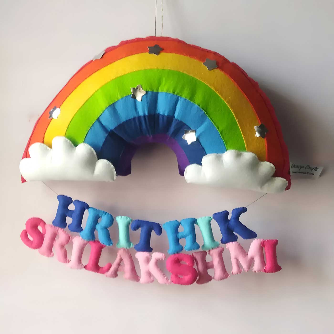 Buy Personalized Rainbow Themed Felt Kids Name Plate Online On Zwende