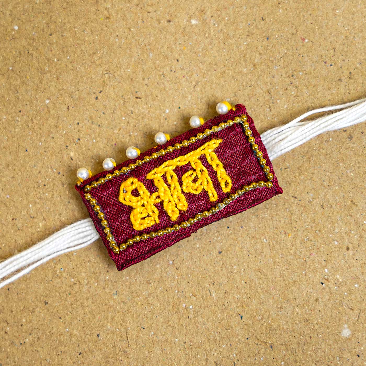 Buy Handmade Bhava Fabric & MDF Rakhi With Roli Chawal Online On Zwende