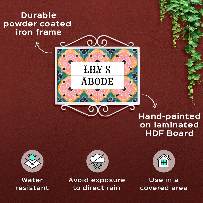 Handpainted Metal Frame Mosaic Style Nameplate – Zwende