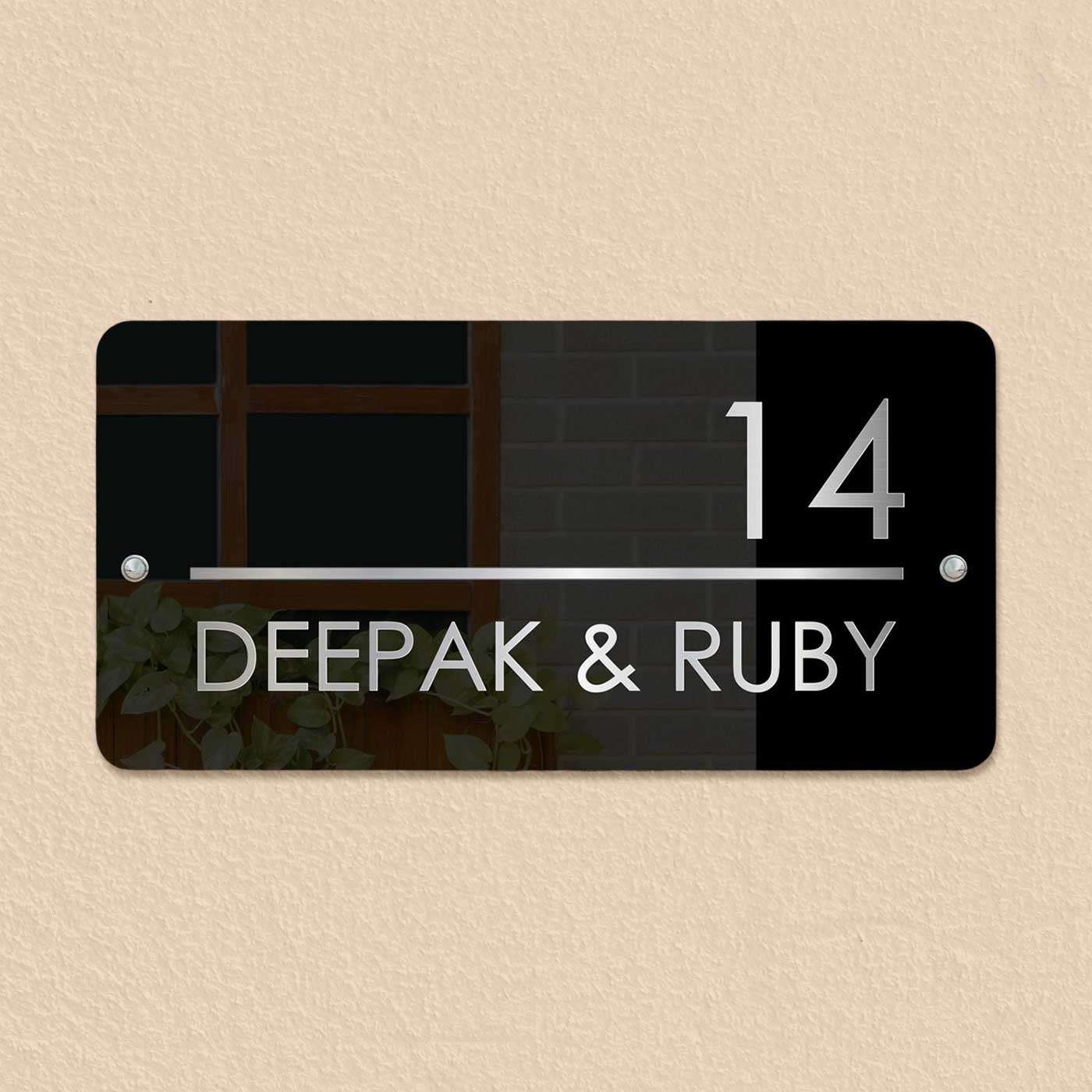 Buy Personalized Sleek Black Acrylic Name Plate Online On Zwende