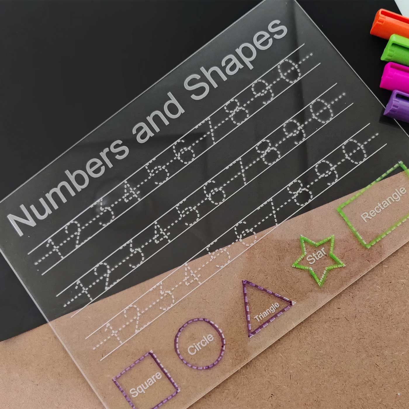 Buy Handmade Reusable Numbers & Shapes Tracing Board Online On Zwende