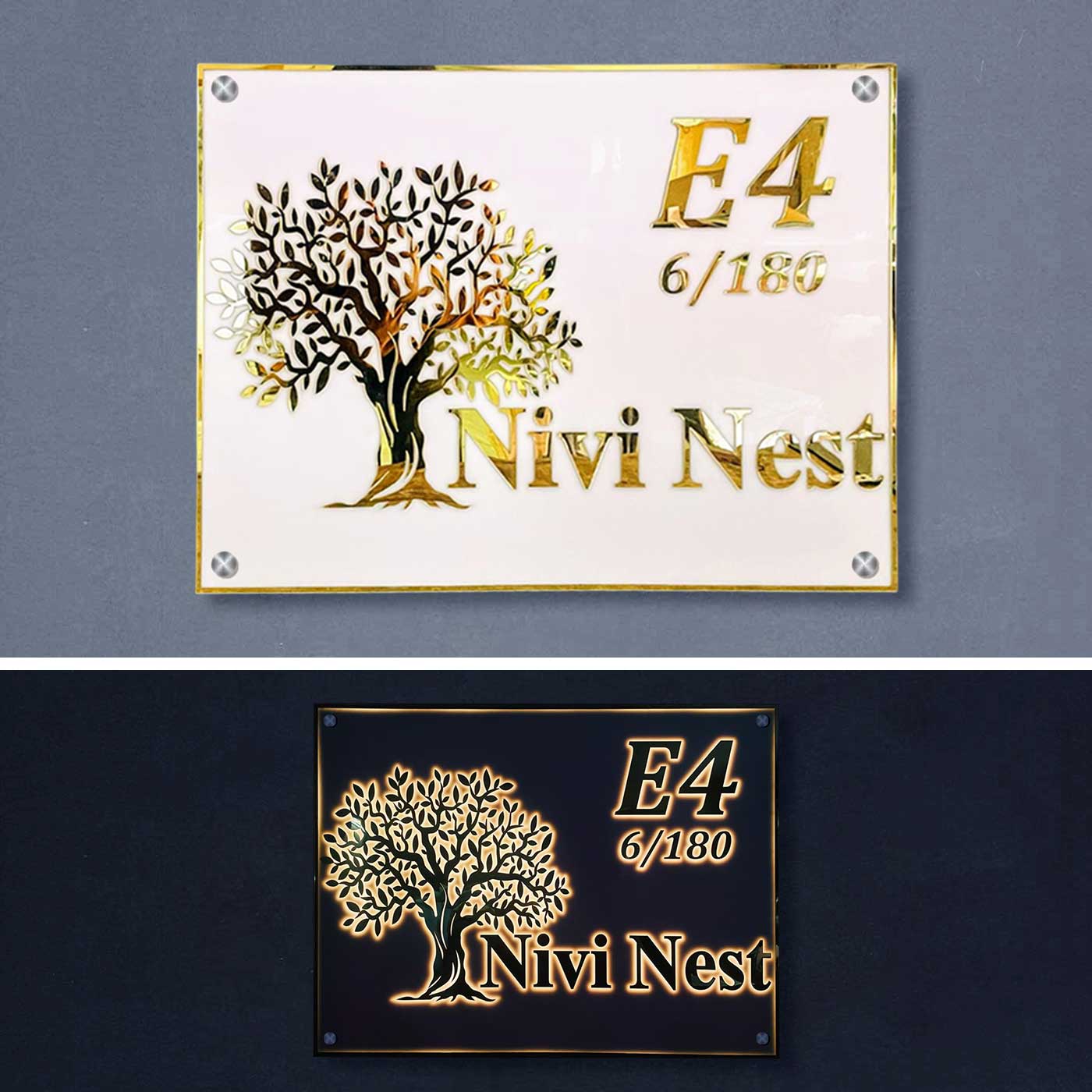 Buy Personalized Waterproof Tree Design Acrylic LED Name Plate Online ...