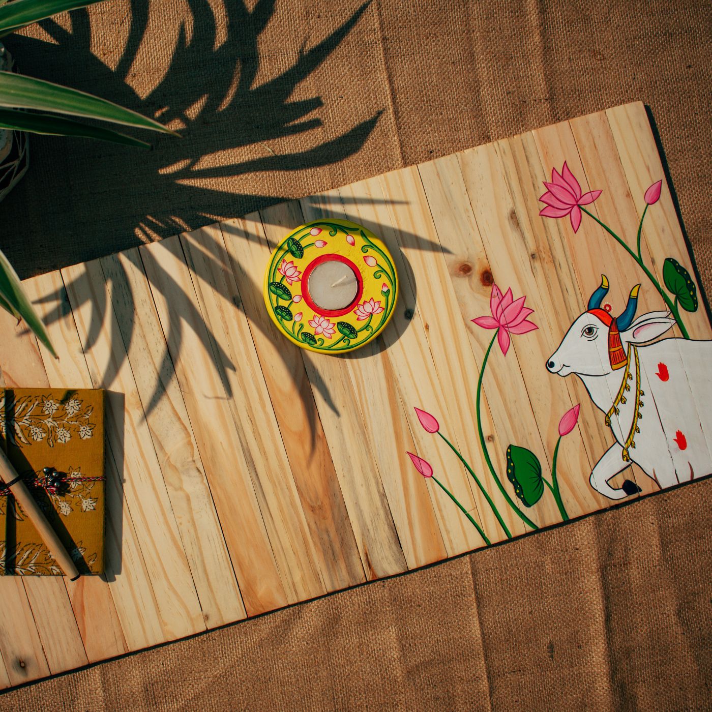 Buy Upcycled Foldable Pine Wood Runner Placemat Online On Zwende