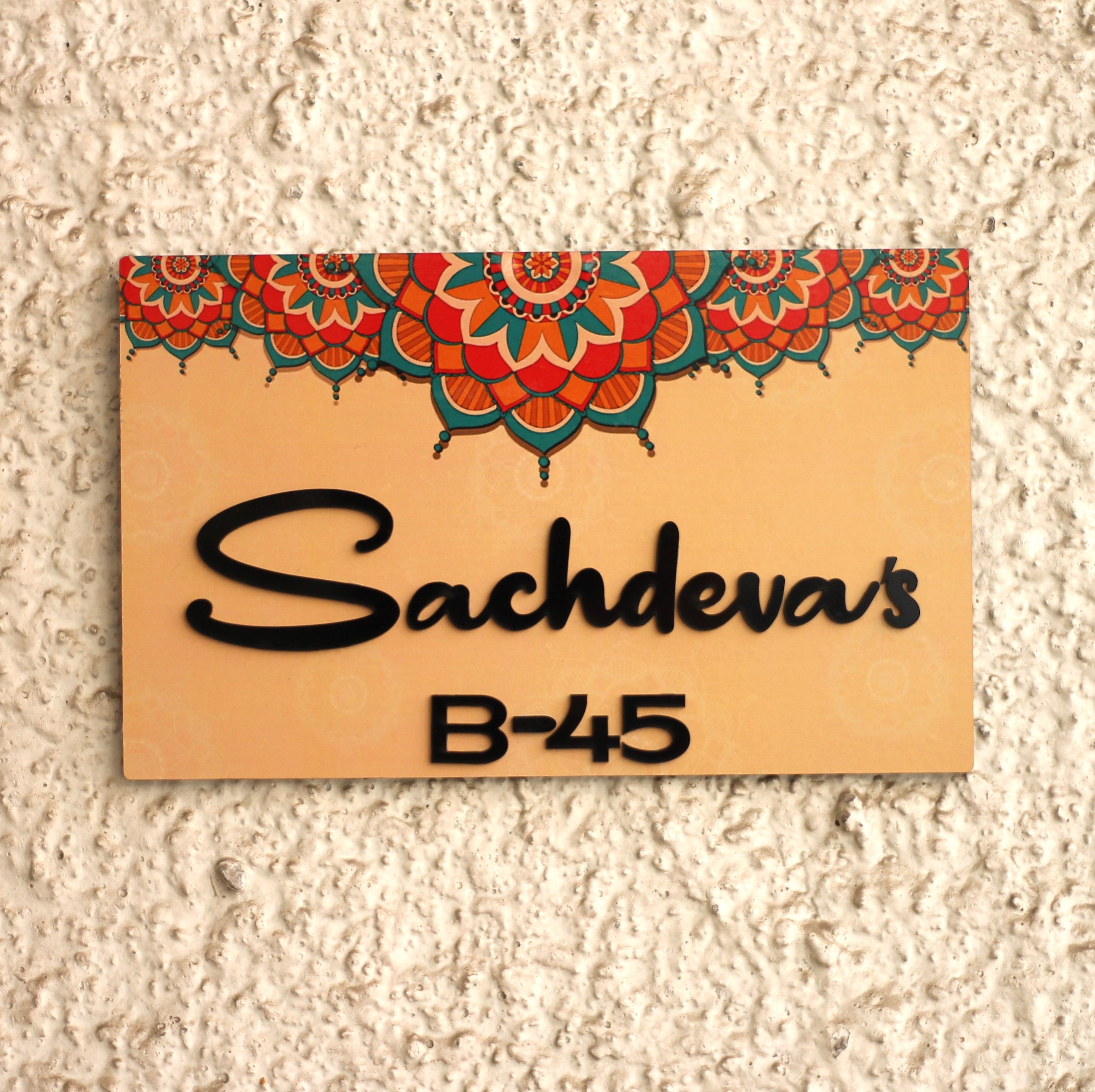 Buy Personalized Printed Colorful Mandala Designer MDF Wood Name Plate ...