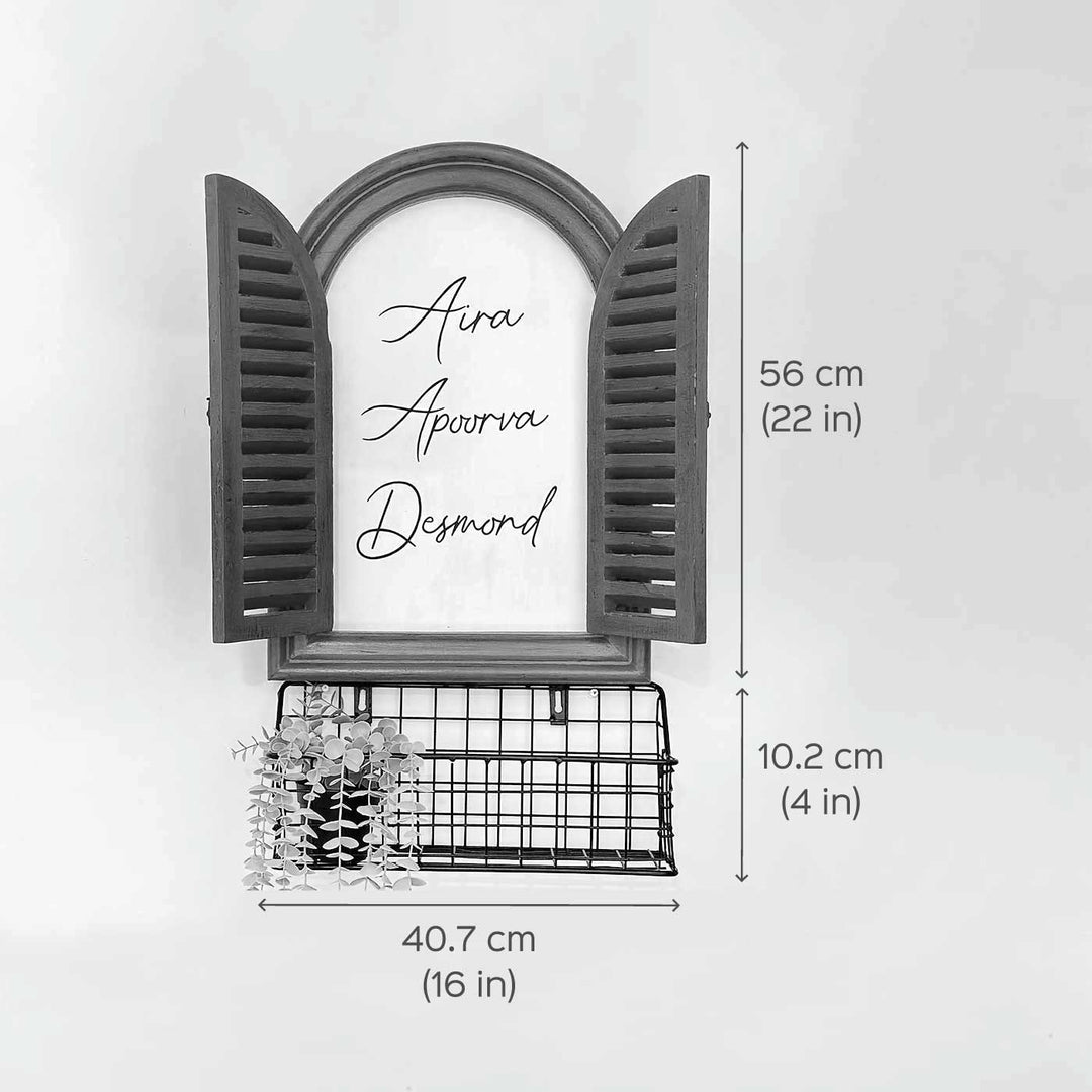 Buy Large Arched Vintage Window Name Plate With Iron Planter Basket ...