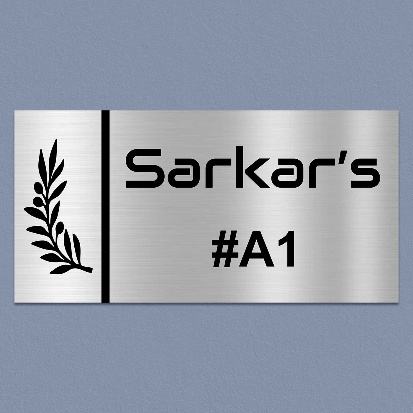 Buy Personalized Leaf Theme Stainless Steel Name Plate Online On Zwende