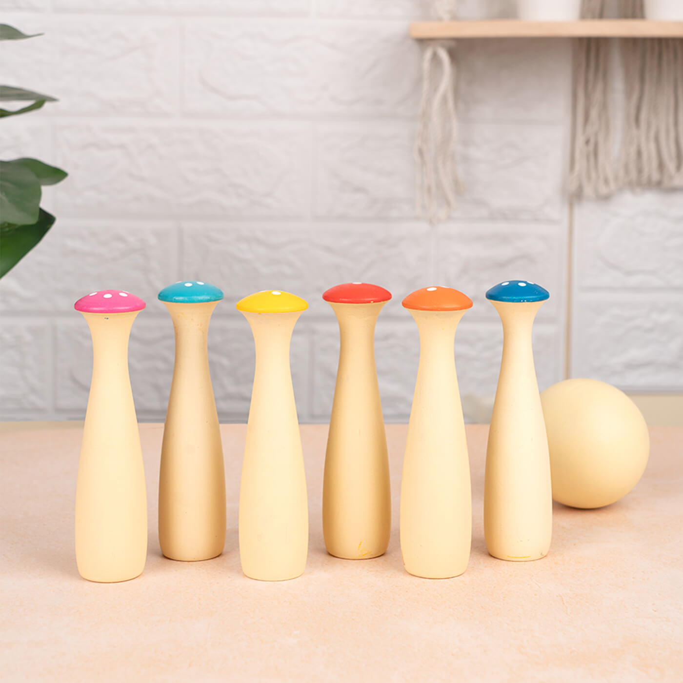 Buy Handmade Wooden Bowling Game Toy Set Online On Zwende
