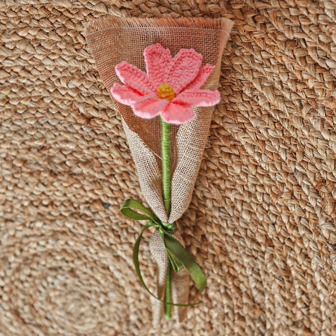 Buy Handmade Crochet Single Flower Bouquet Online On Zwende