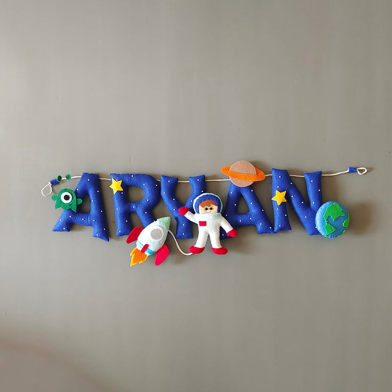 Hand-stitched Space Themed Felt Name Bunting – Zwende