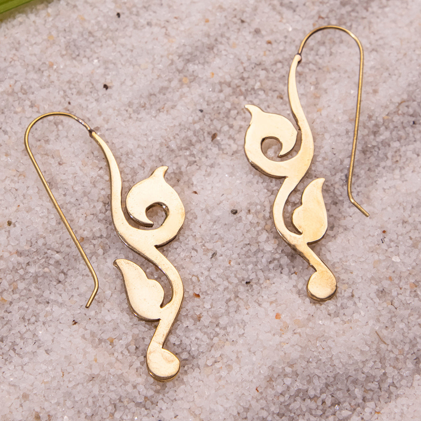 Buy Handcrafted Work Wear Gold Plated Brass Earrings Online On Zwende