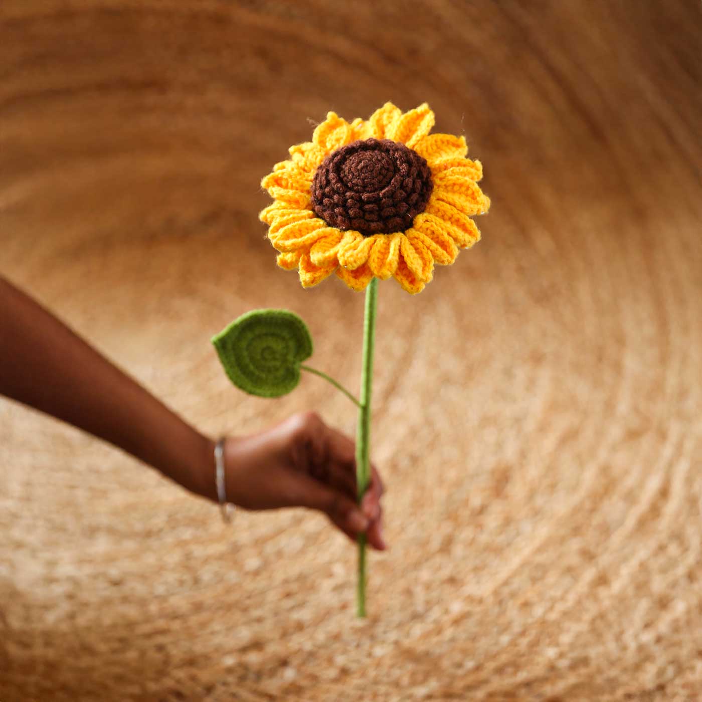 Buy Handmade Crochet Large Sunflower Online On Zwende
