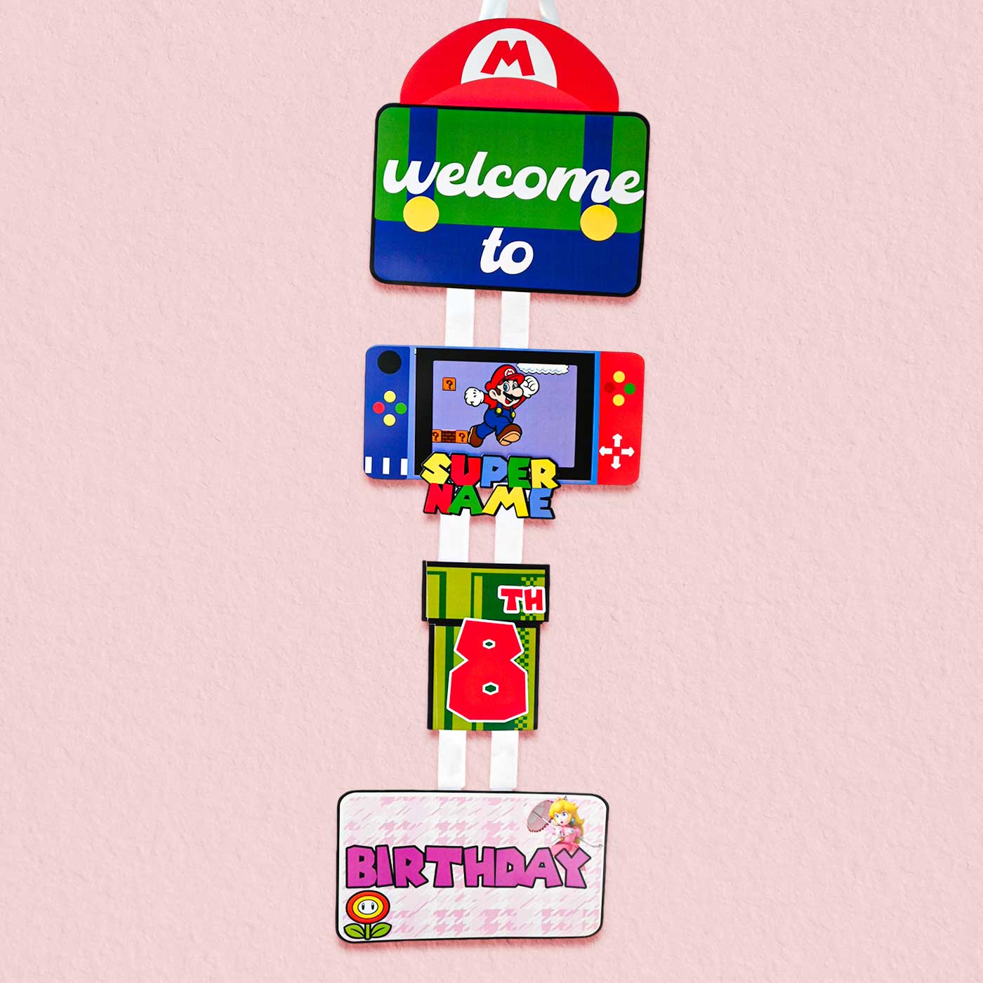 Buy Personalized Super Mario Theme Welcome Banner For Birthday Party ...