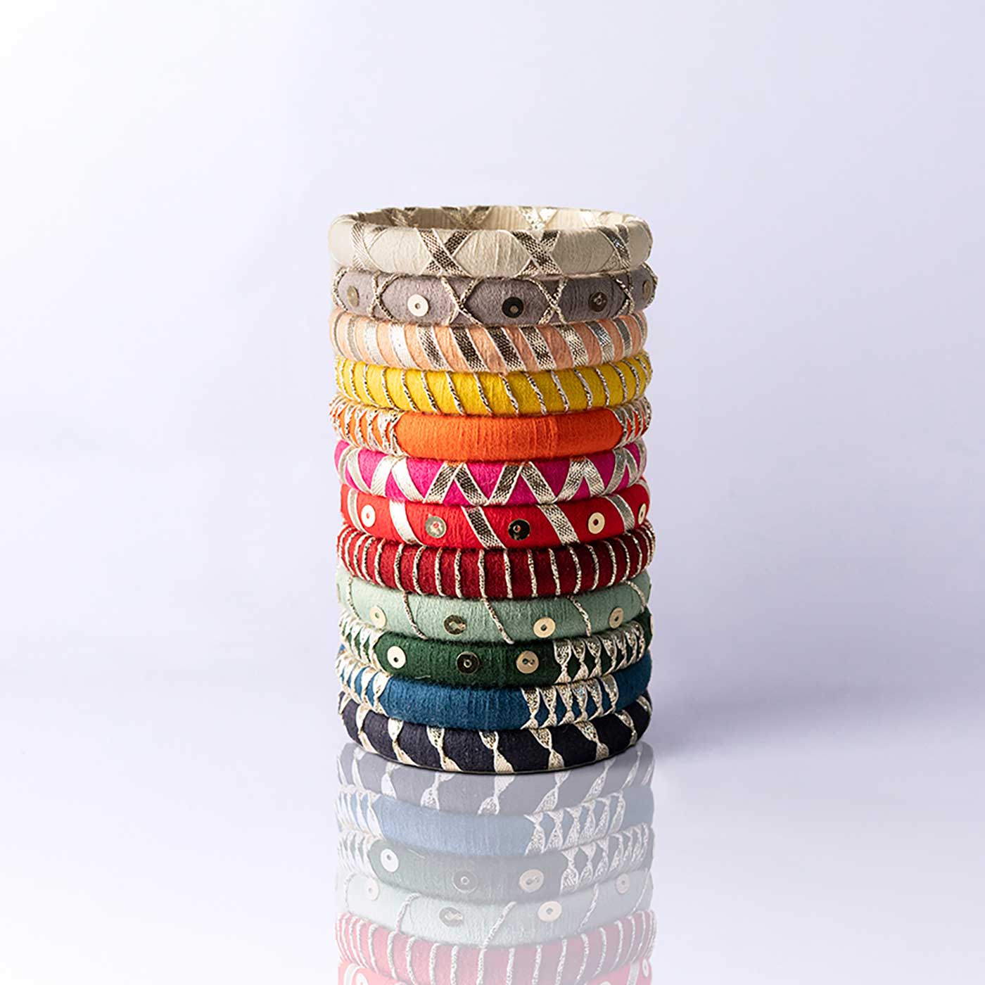 Buy Multicolor Handcrafted Classic Gotapatti Bangles | Set of 12 Online ...