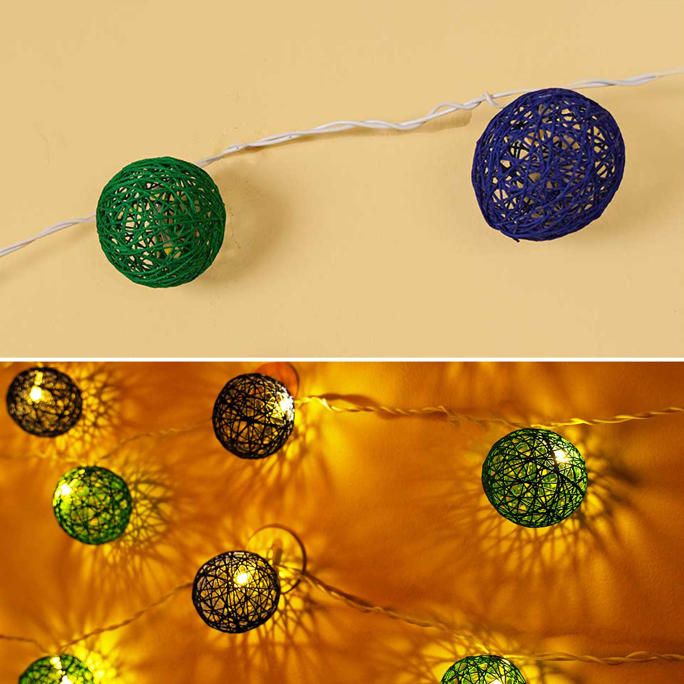 Buy 3m, 20 Bulbs | Handcrafted Yarn Spherical LED Fairy Light Hangings ...