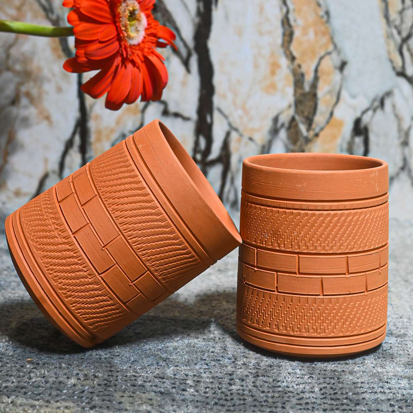 Buy Handmade Large Royal Terracotta Glasses Online On Zwende