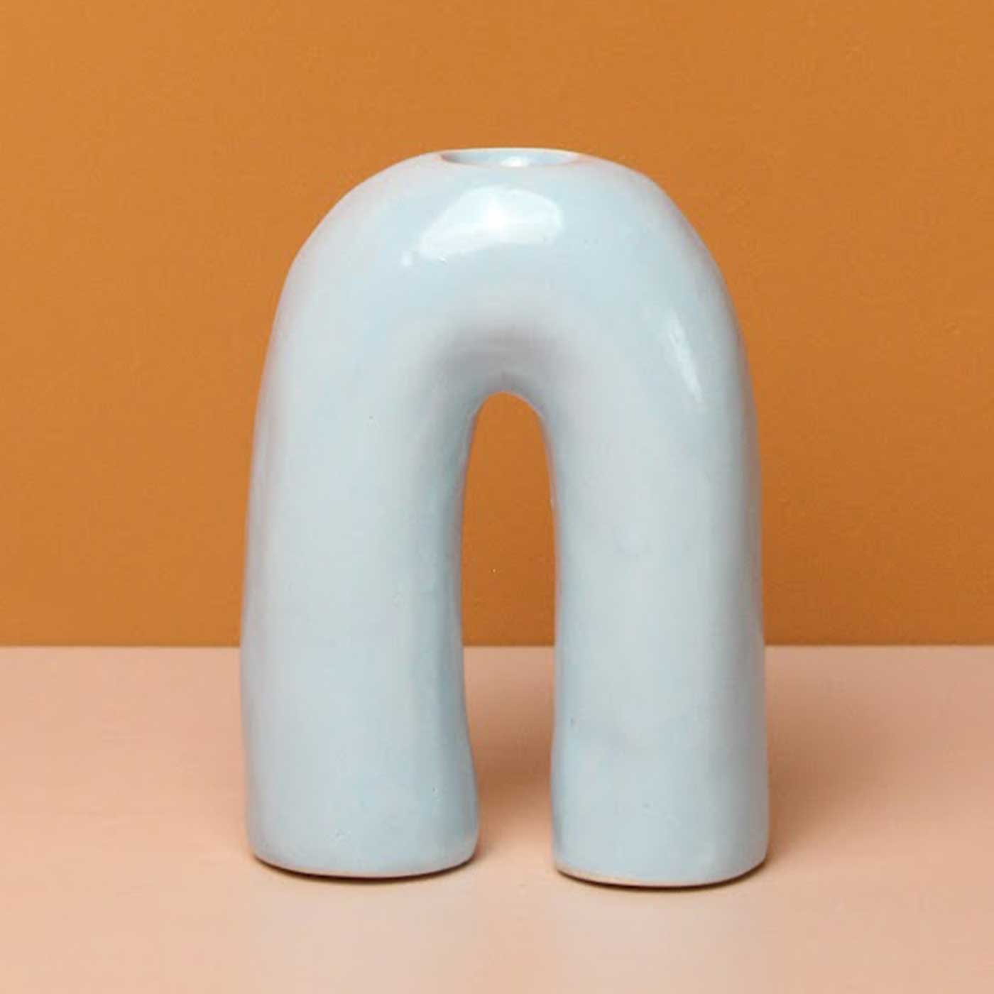 Buy Handmade Blue The Glowing Arch Pillar Candle Holder Online On Zwende