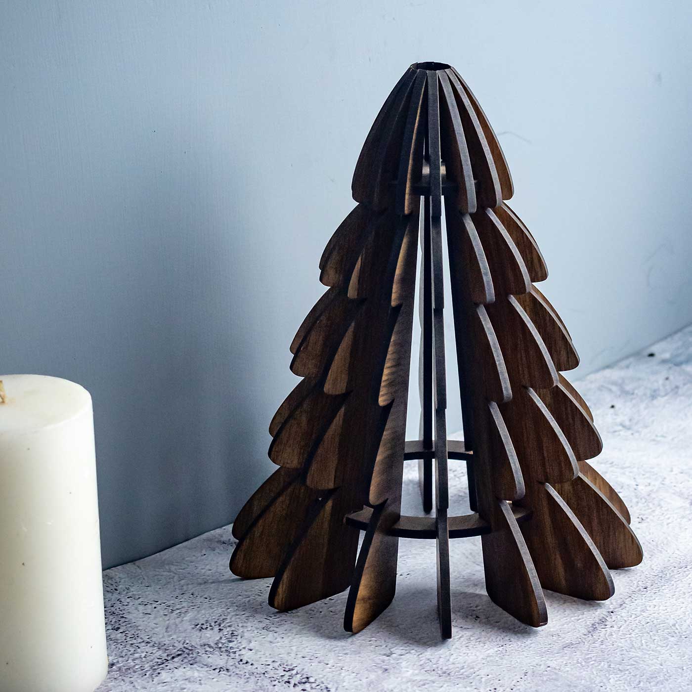 Buy Handmade Large Woodland Pine Wood Table Decor For Christmas ...