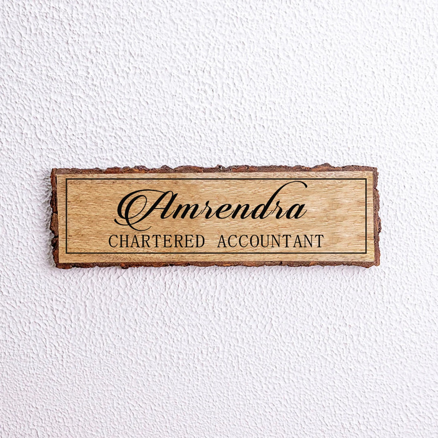 Buy Handcrafted Mango Wood Personalized Name Plate For Chartered ...