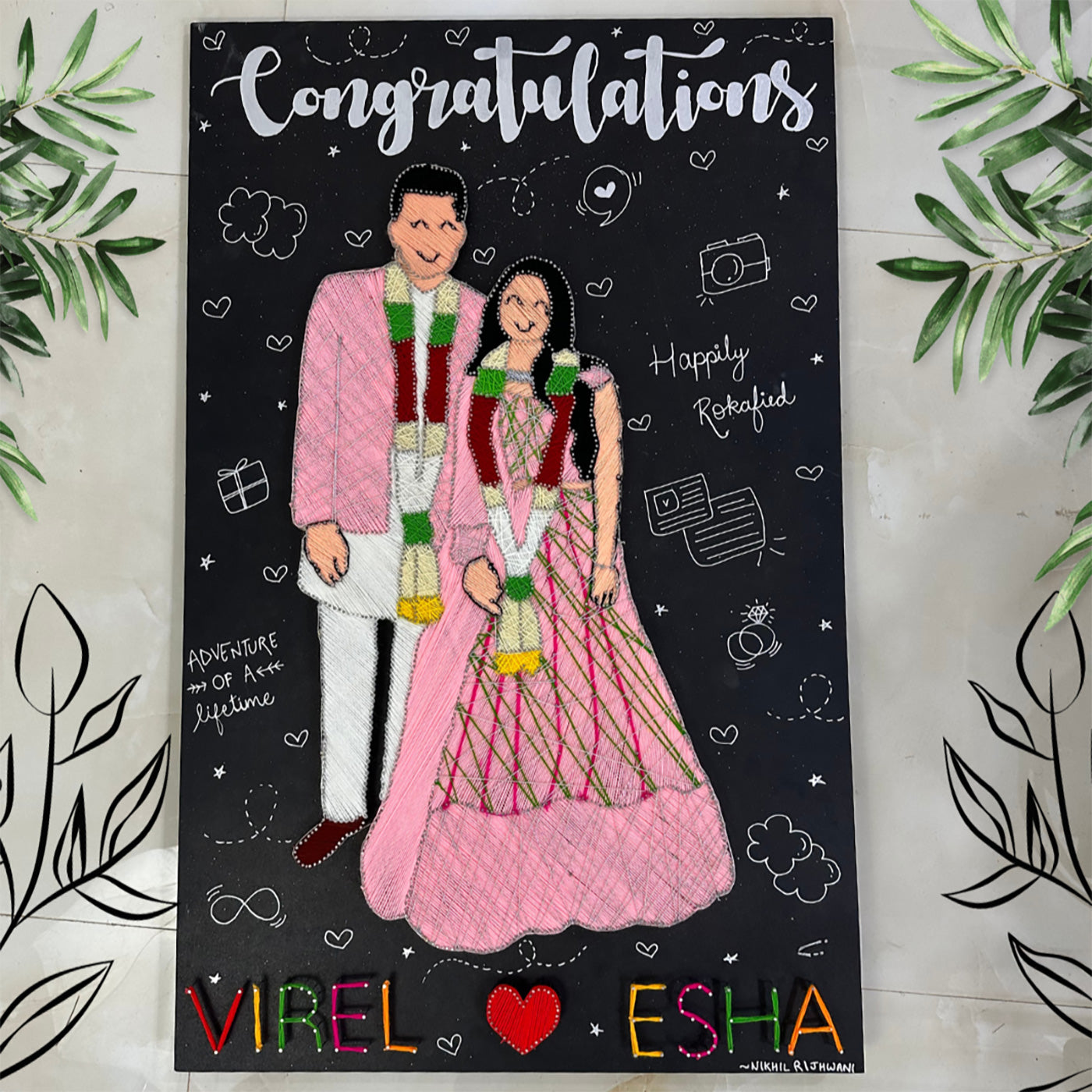 Buy Photo Personalized String Art Threaded Memories Mdf Wood Wedding Plaque For Couples Online ...