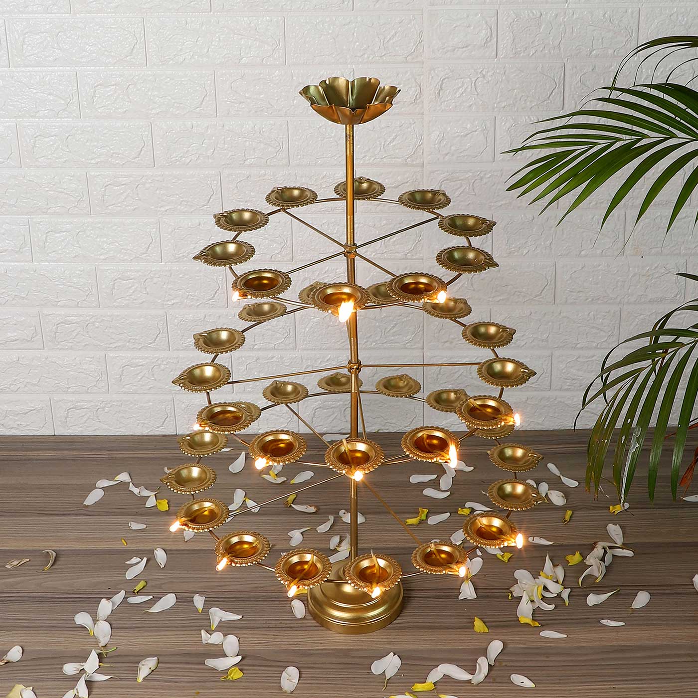 Buy Handmade Three Layer 40 Diya Tealight Holder With Detachable Stands Online On Zwende
