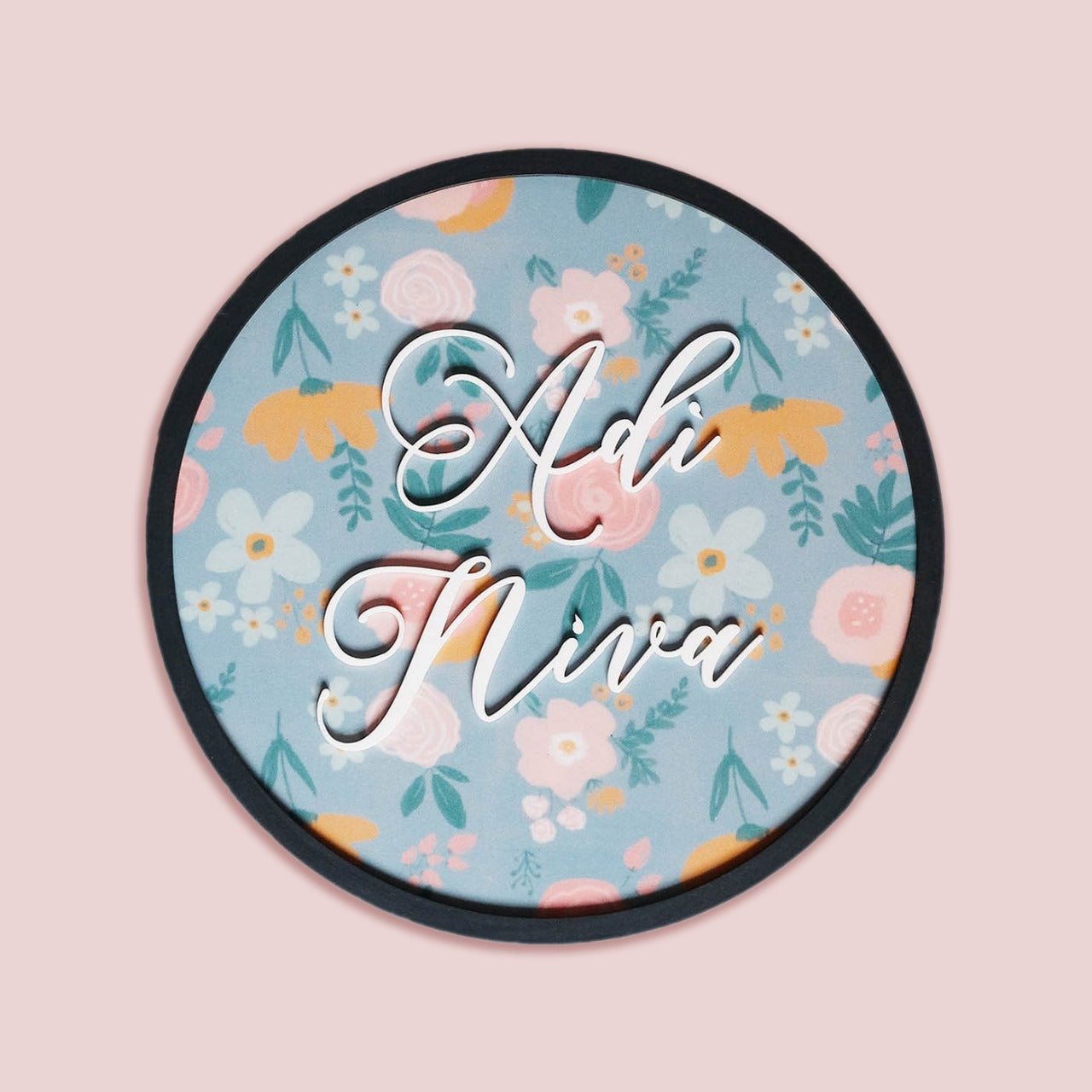 Buy Pastel Circular Frame MDF Nameplate Online On Zwende