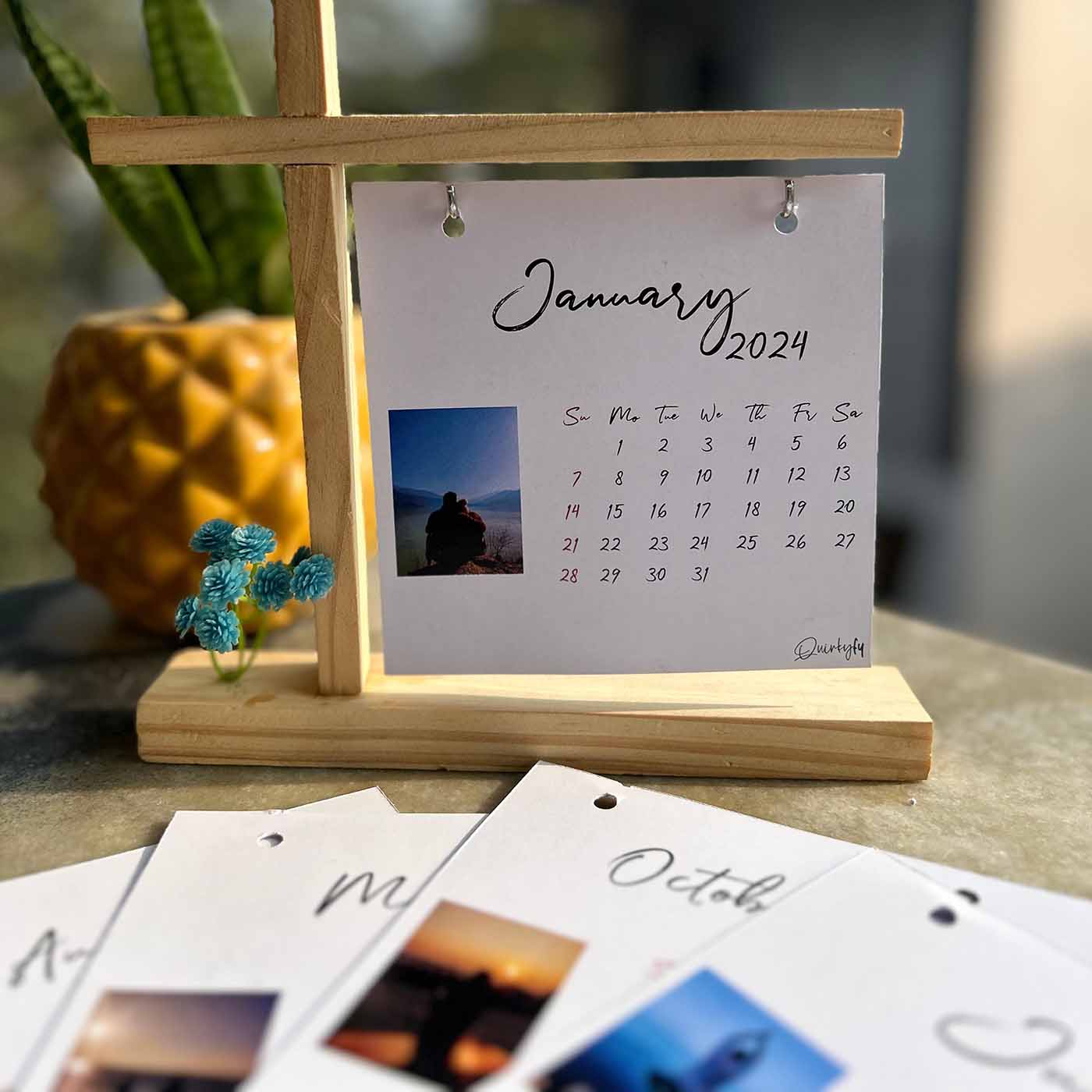 Buy Photo Personalized Printed Picture MDF Wood Table Calender Online ...