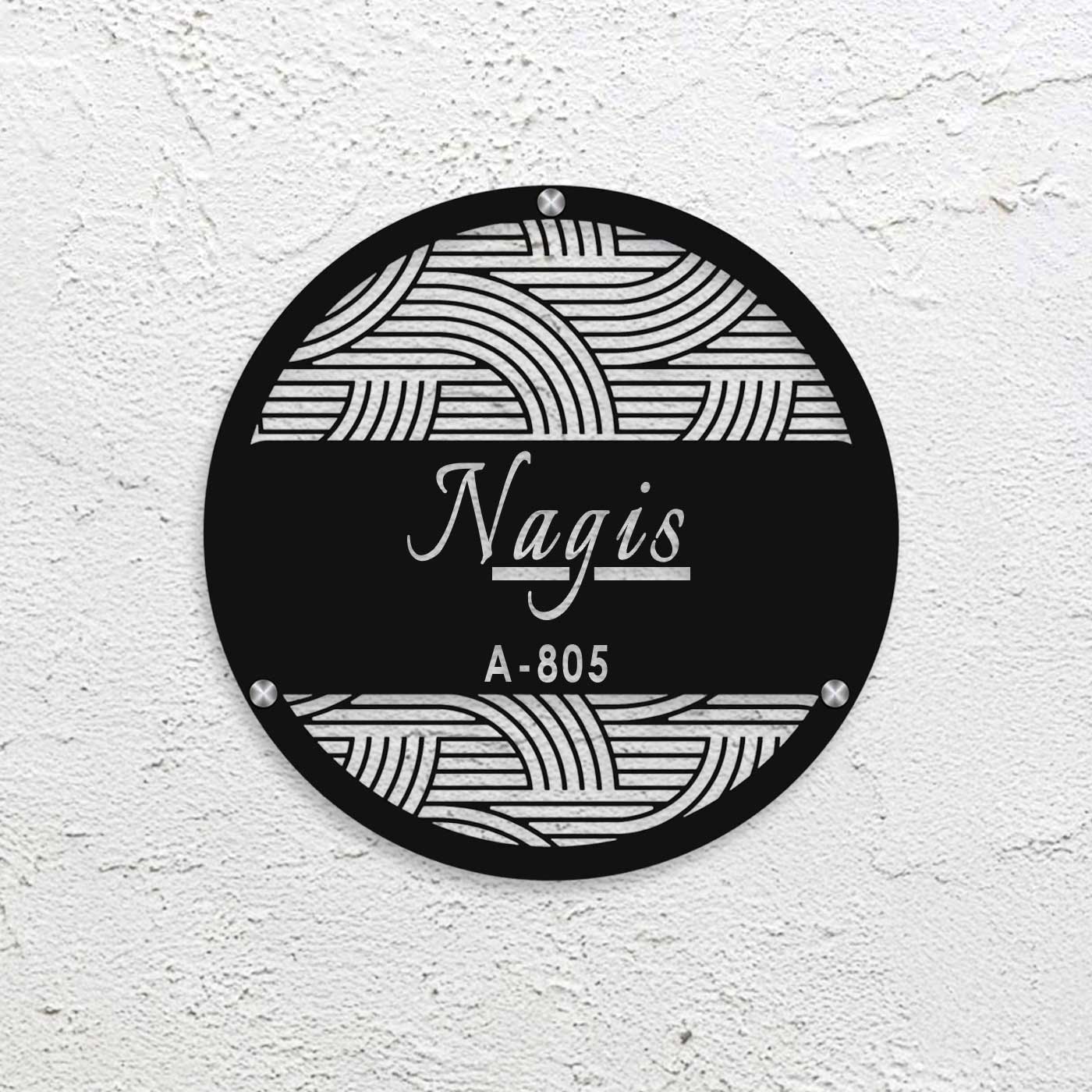 Buy Personalized Laser Cut Round Steel Name Plate Online On Zwende