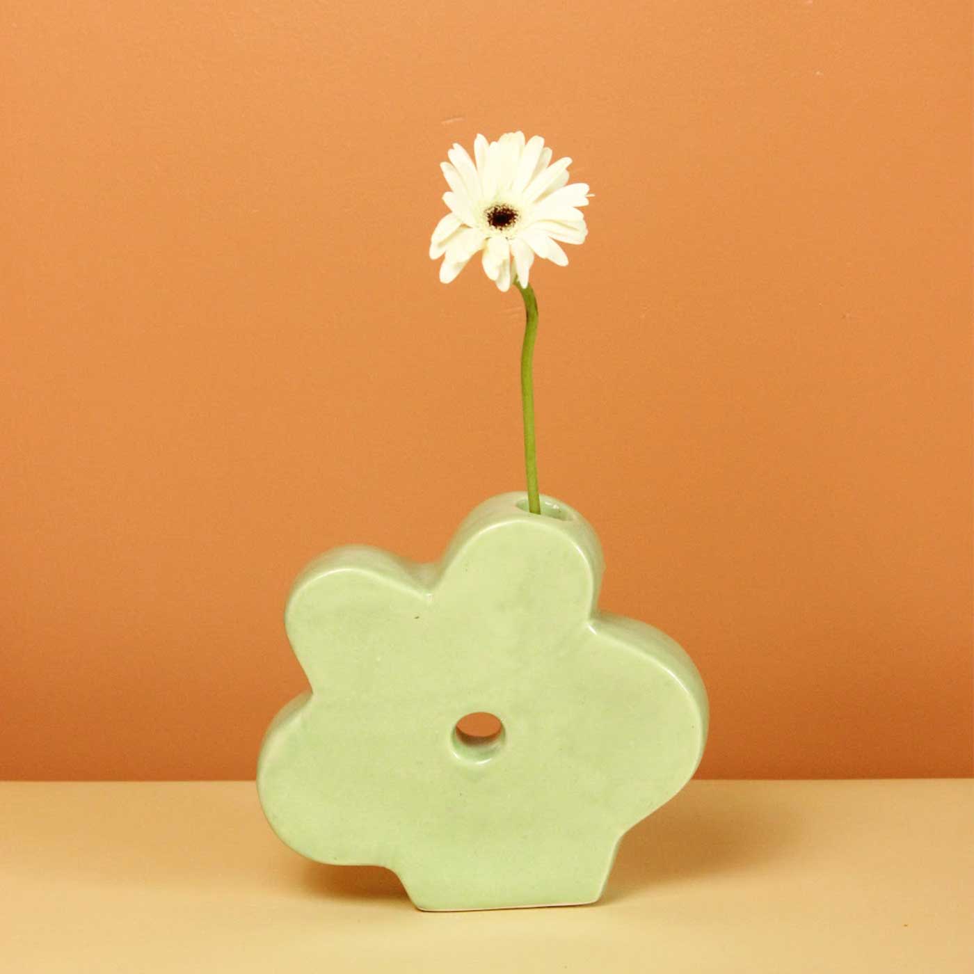 Buy Handmade Green Daisy Ceramic Vase Online On Zwende