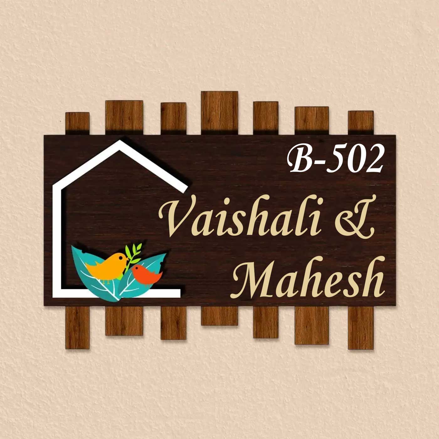 Buy Personalized Nest In The Woods Theme Mdf Wood Name Plate Online On ...