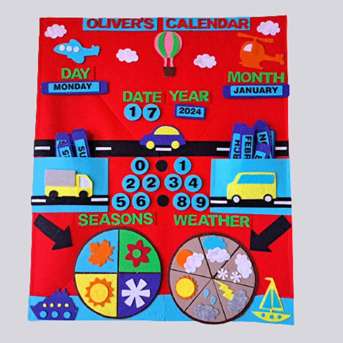 Buy Personalized Handmade Vehicles Theme Felt Table Calender Online On ...