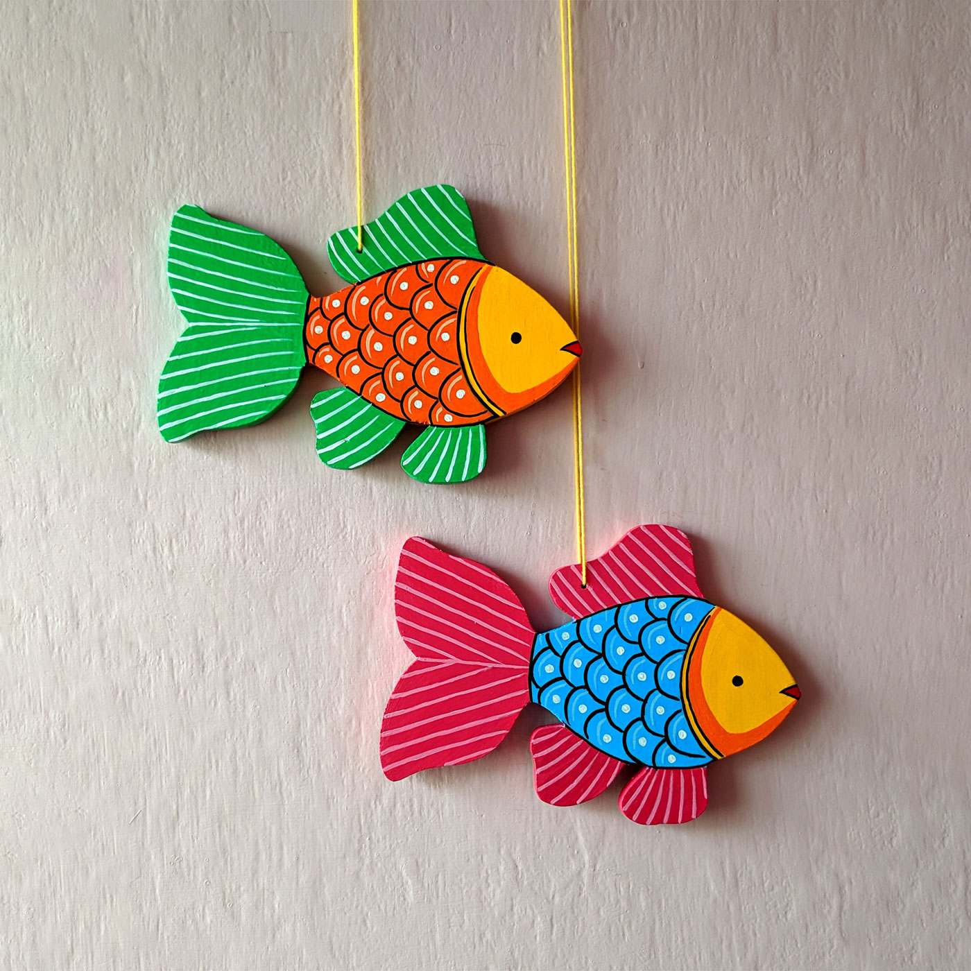 Buy Handpainted Fish String Wall Hangings Online On Zwende