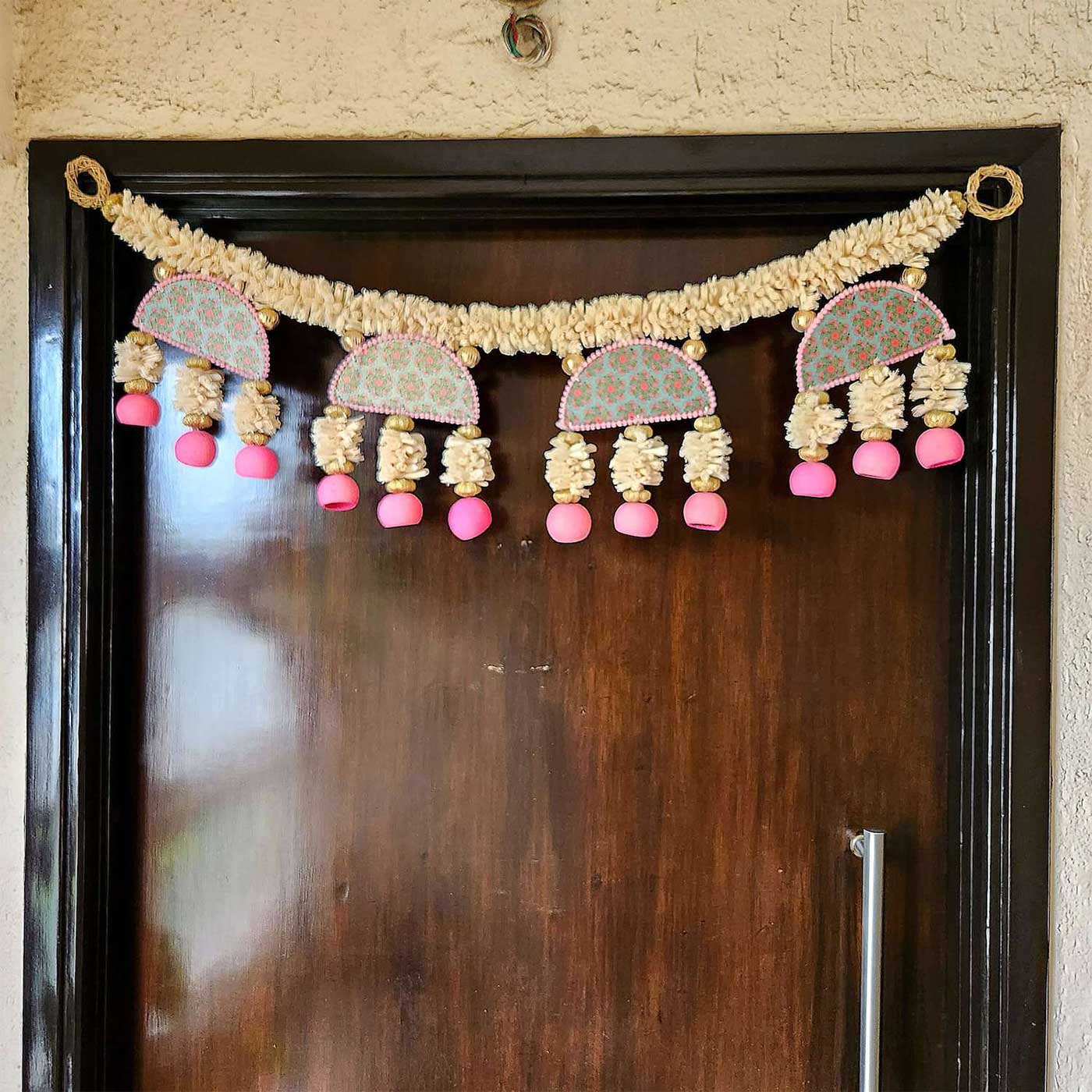 Buy Handmade Pastel Colour Shola Flower Toran Online On Zwende