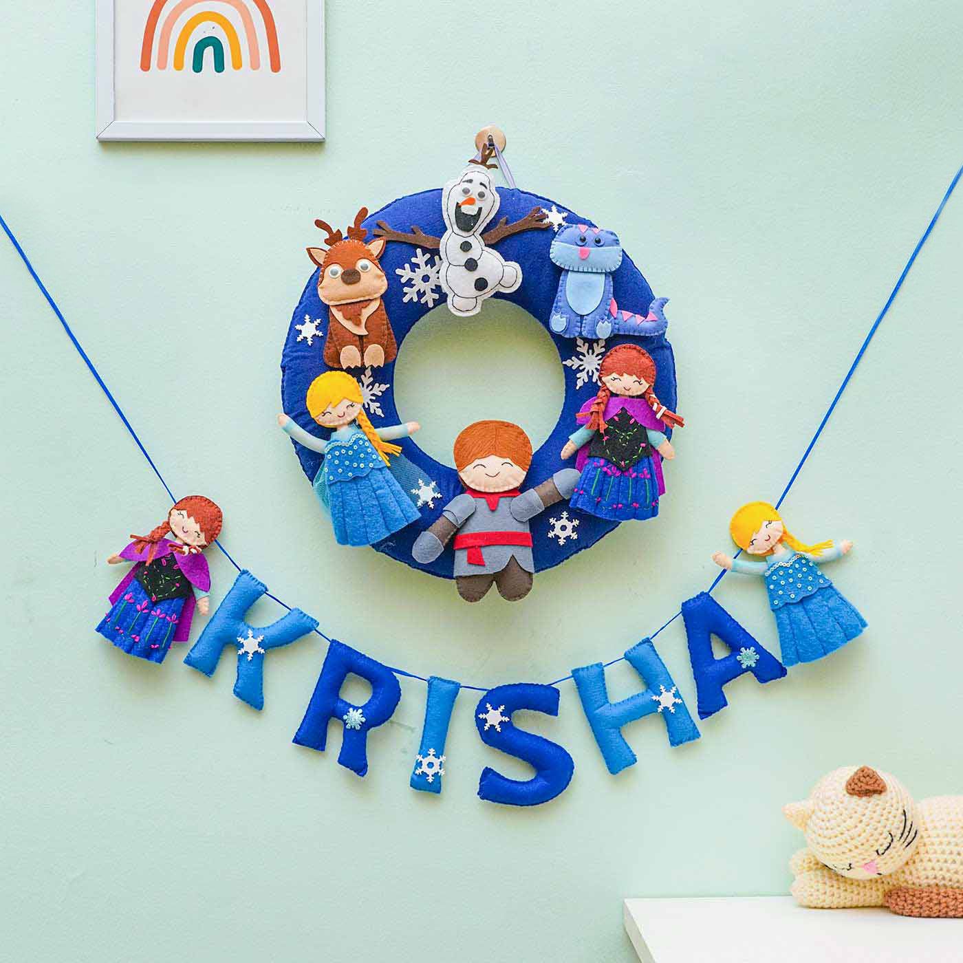 Buy Personalized Handmade Round Frozen Theme Felt Nameplate Online On ...