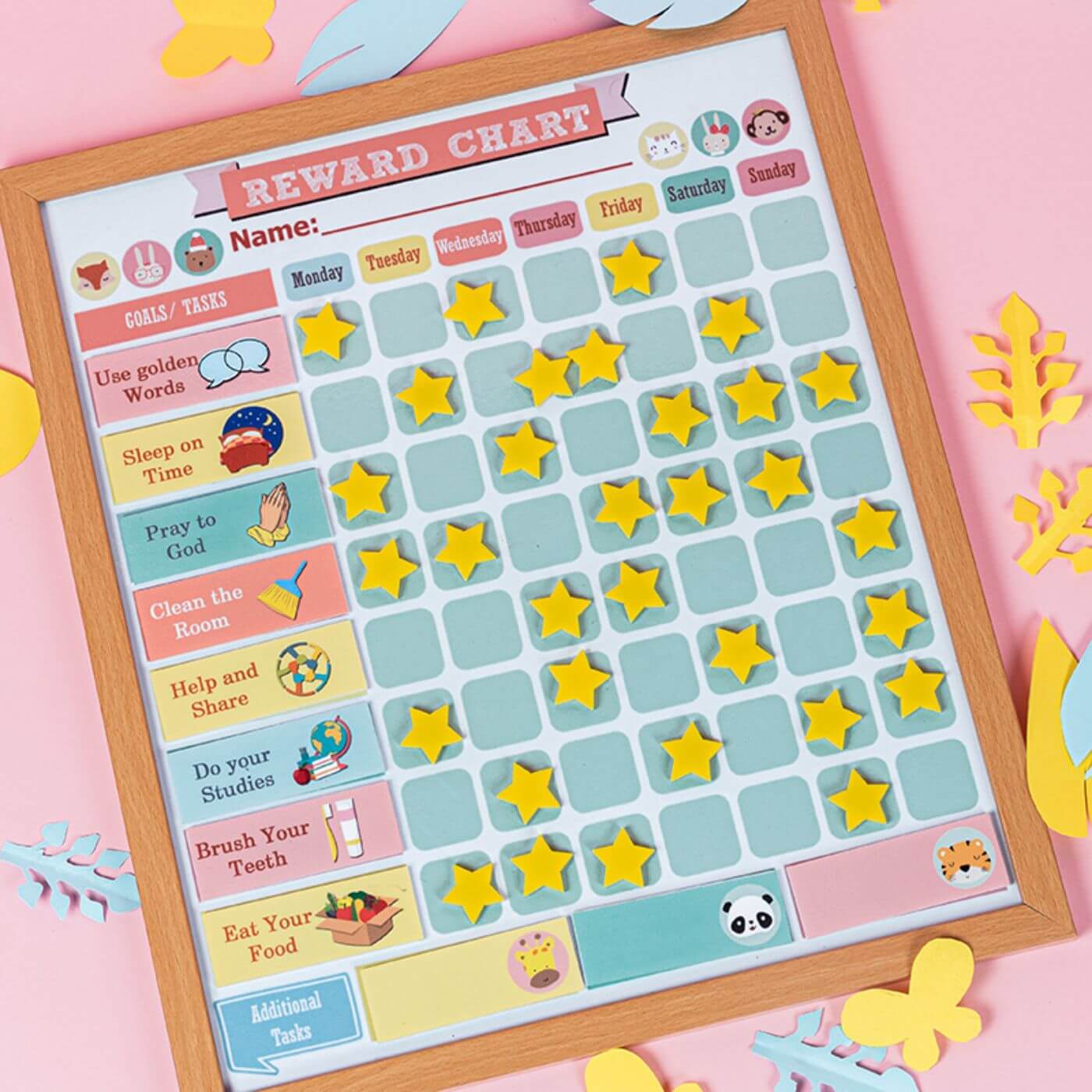 Buy Habits & Achievements Wooden Reward Chart For Kids Online On Zwende
